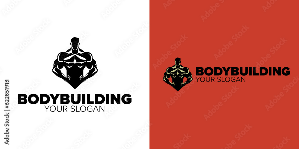 Flex Your Brand: Striking Bodybuilder Logo for a Gym, Emphasizing ...
