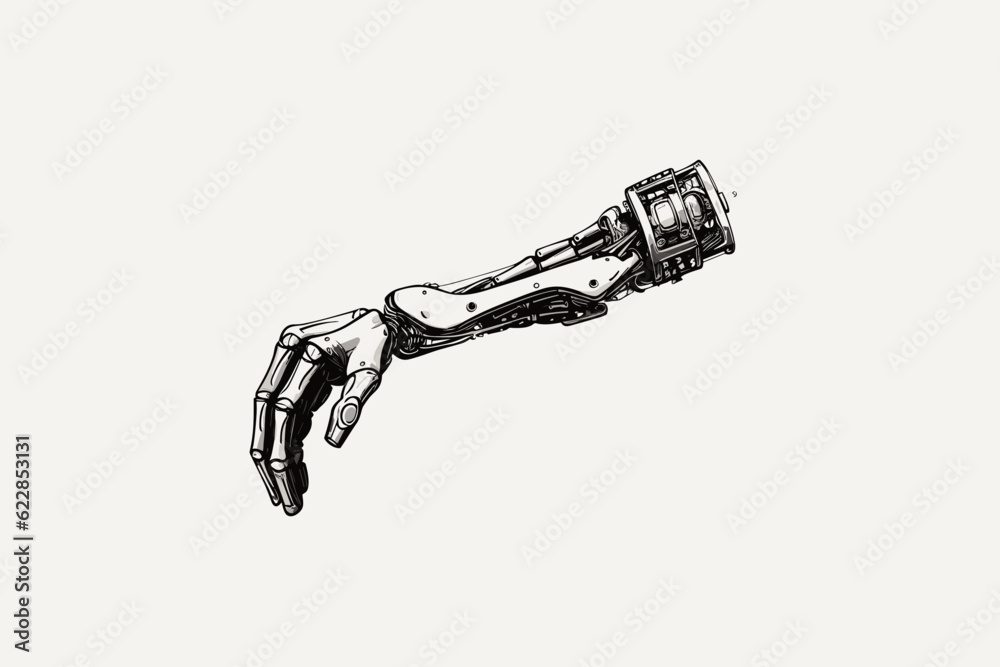 Vetor de Doodle inspired Prosthetic limb, cartoon sticker, sketch ...