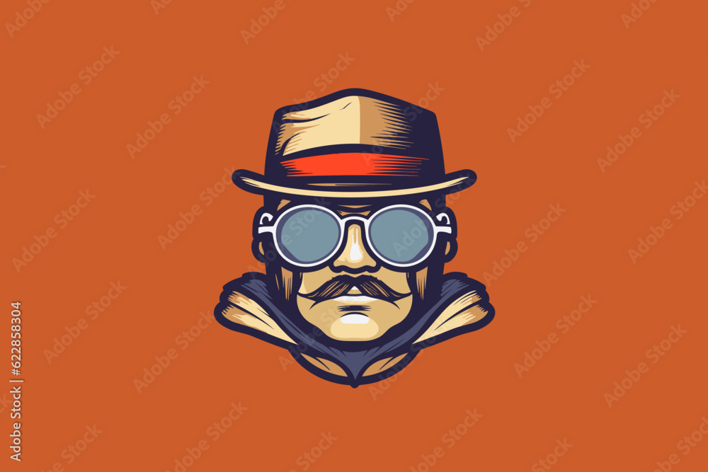 Vektorová grafika „Doodle inspired Indy, cartoon sticker, sketch ...