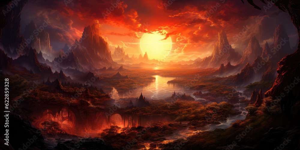 Fantasy world scenery, virtual reality, VR, backgrounds, wallpaper, AI ...