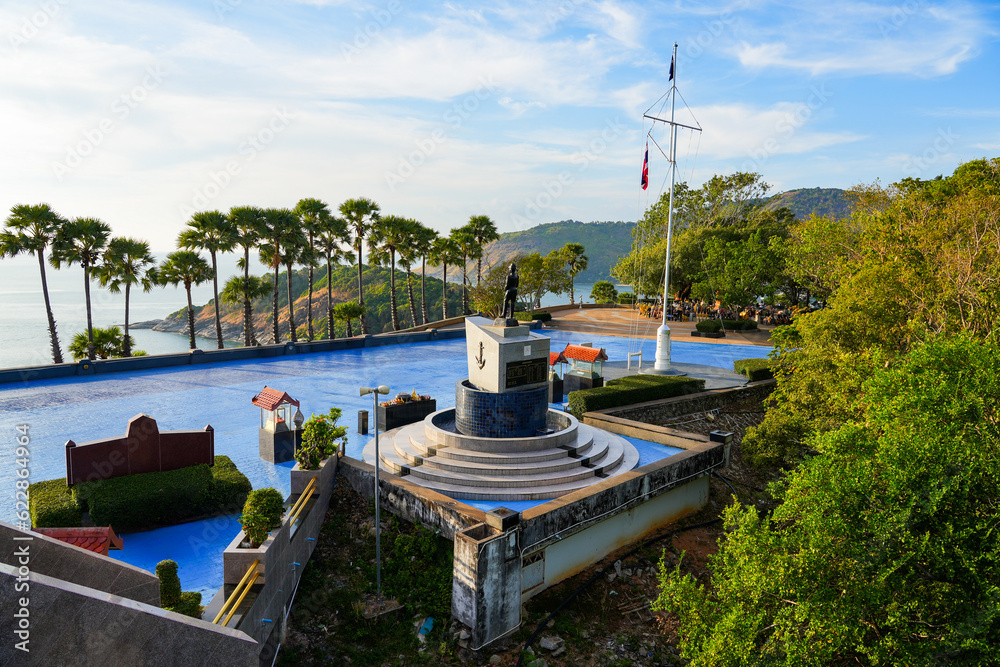Prince of Chumphon Monument on Phra Phrom Square on Promthep Cape, the ...