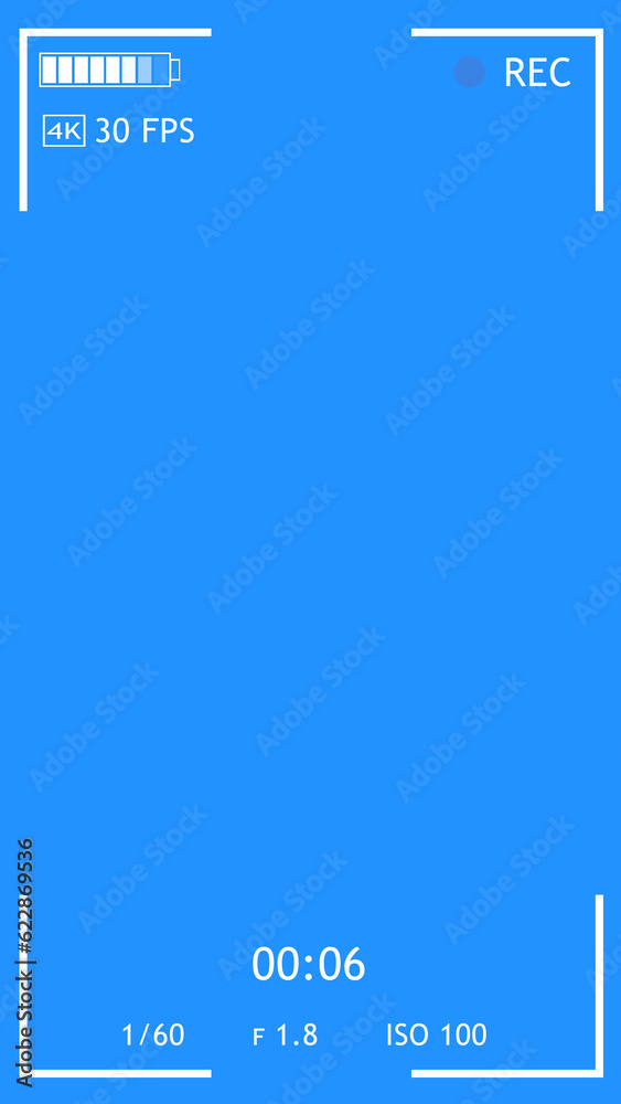 Camera mobile recording screen overlay animation with chroma key. DSLR ...