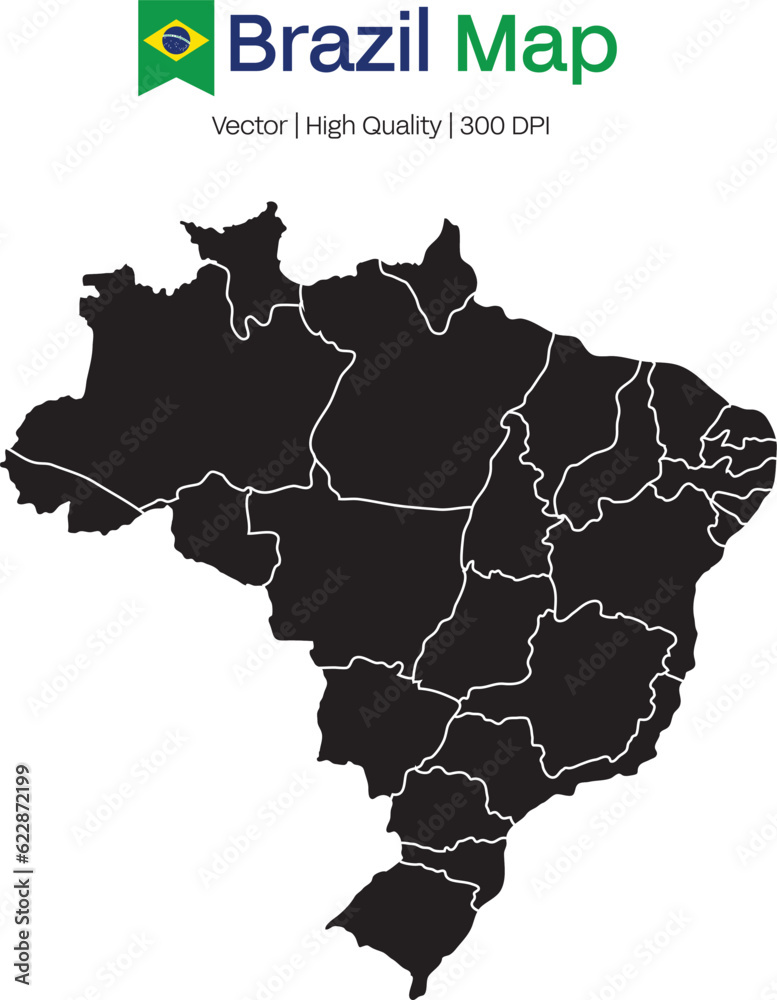 Brazil map on white background , Brazil Vector Design Template , Flag ...