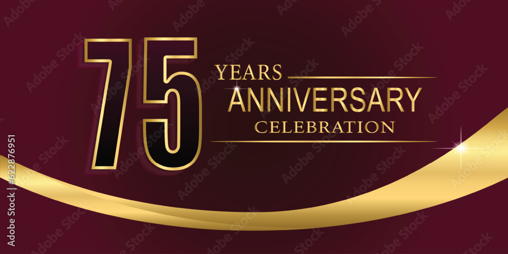 Vecteur Stock 75th Year anniversary celebration background. Golden ...