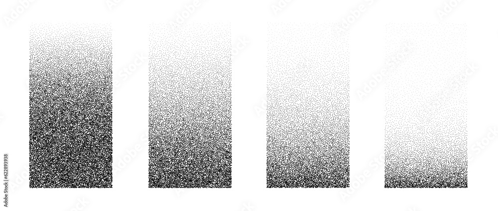 Set of fading rectangular gradients. Black dotted texture element ...