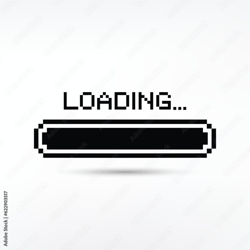 Pixel art 8-bit loading bar concept. Loading or Installing process on ...