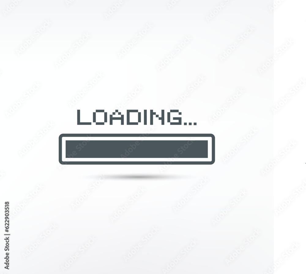 Pixel art 8-bit loading bar concept. Loading or Installing process on ...