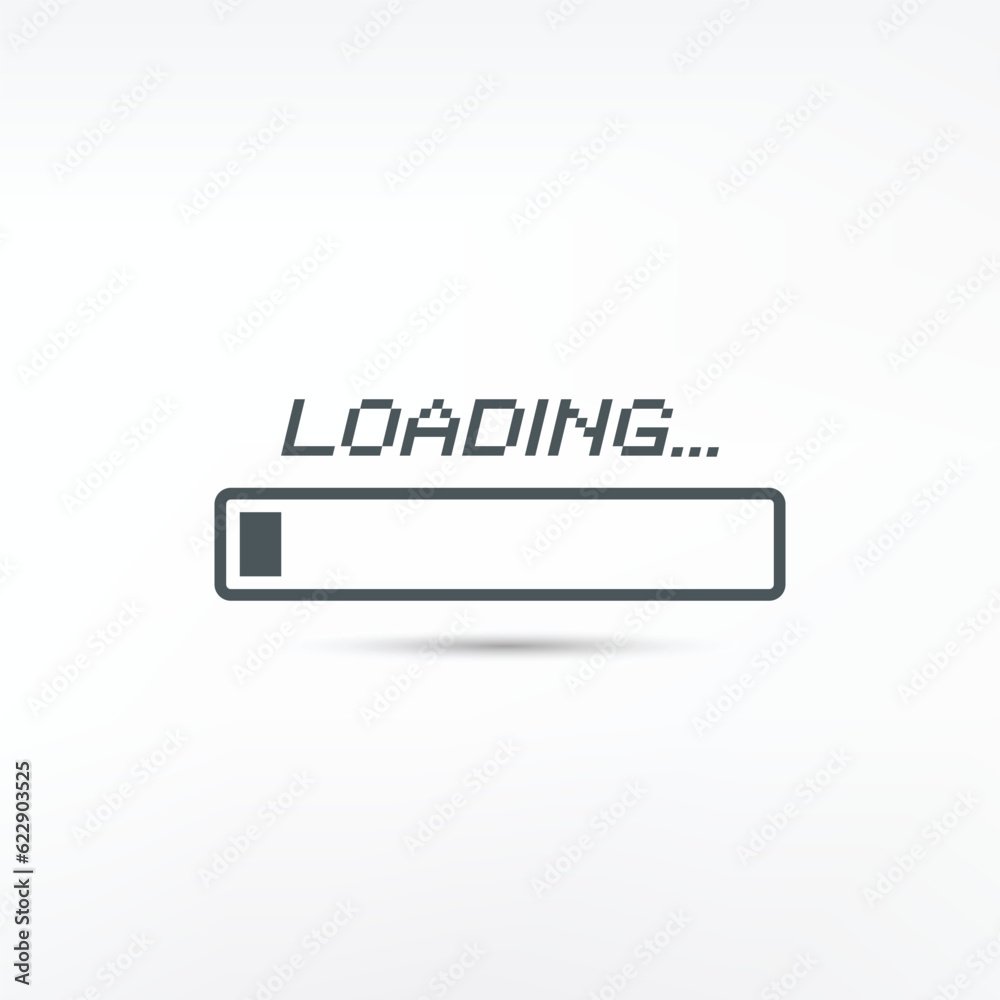 Pixel art 8-bit loading bar concept. Loading or Installing process on ...