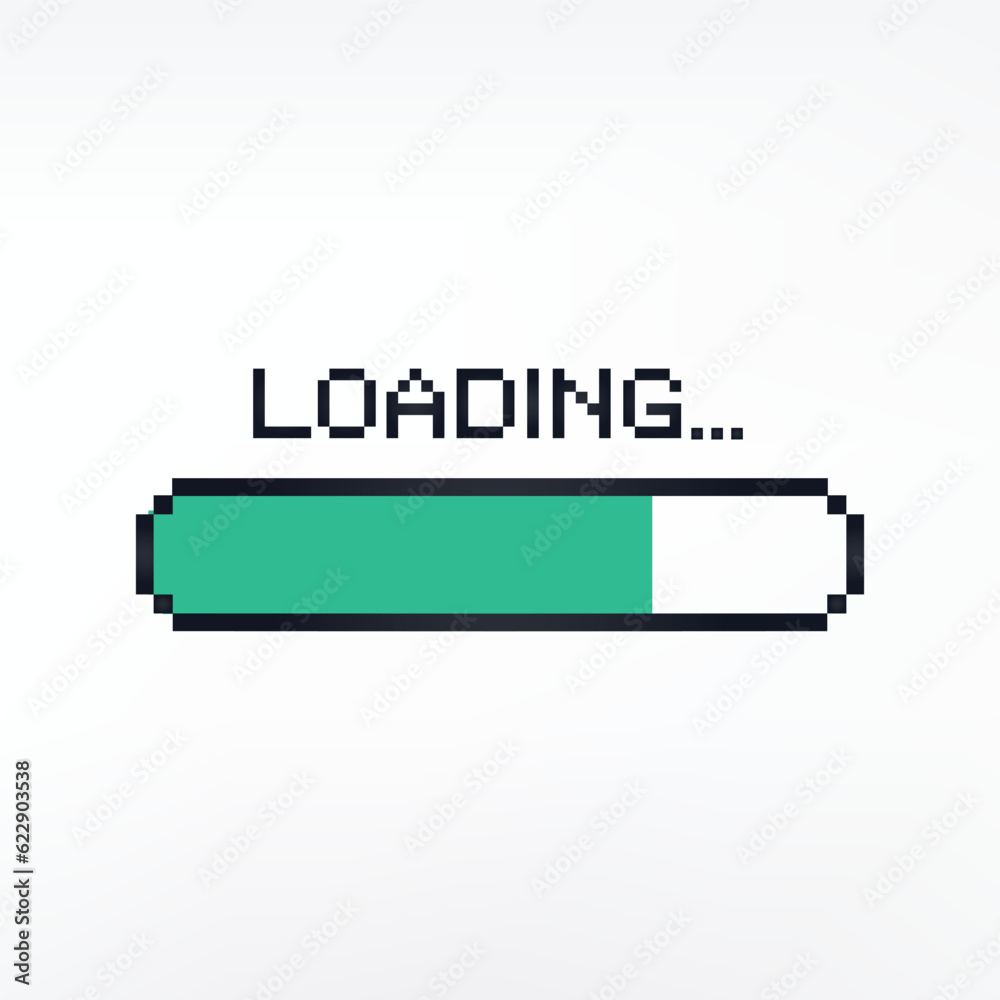 Pixel art 8-bit loading bar concept. Loading or Installing process on ... Pixel art 8-bit loading bar concept. Loading or Installing process on ...