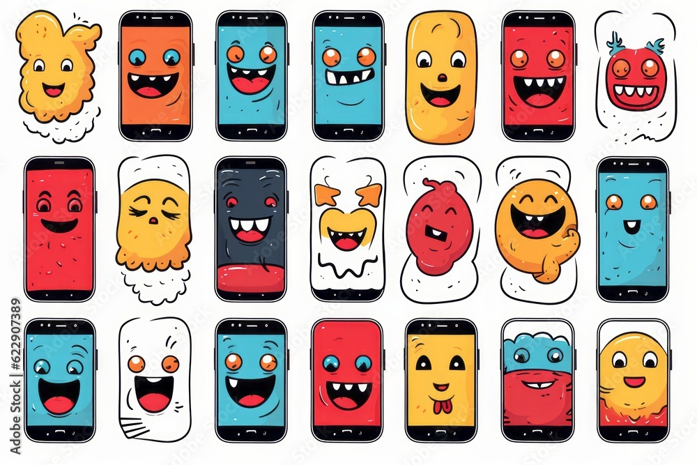 Fun Meets Technology in this Set of Doodle Smartphone Emoticons ...