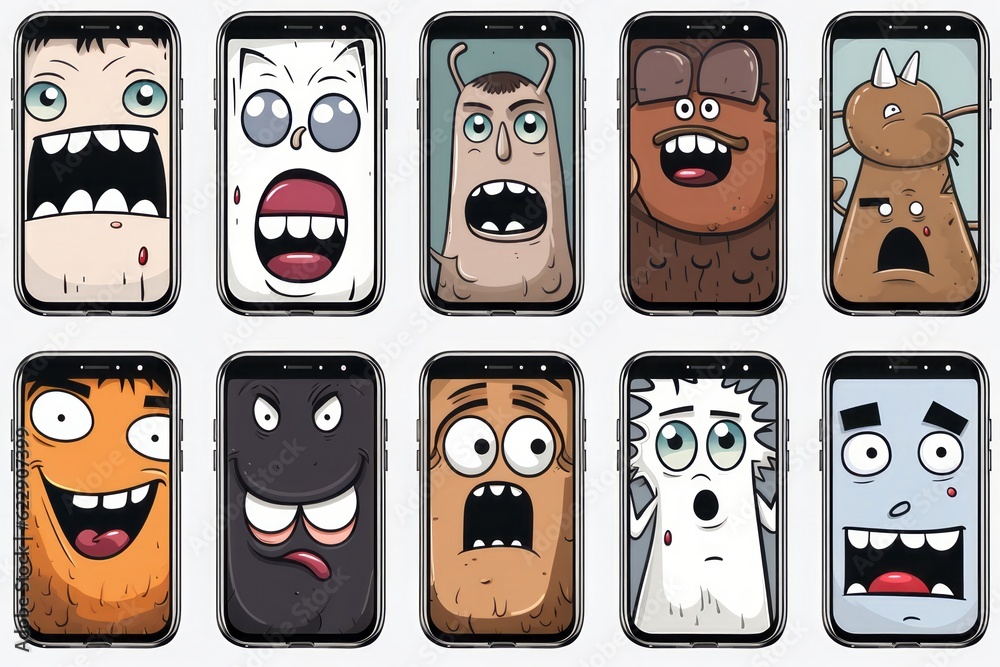 Fun Meets Technology in this Set of Doodle Smartphone Emoticons ...