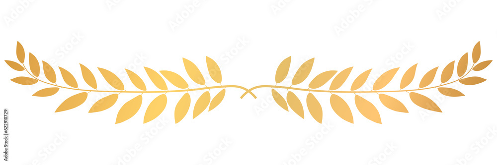 gold line laurel vector png on white transparent background Stock ...