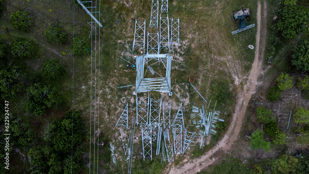 Architectural metal structures of frame base connection with rivets and ...
