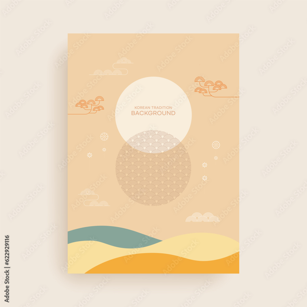 Vetor de Korean Traditional Patterns Background Poster Design do Stock ...