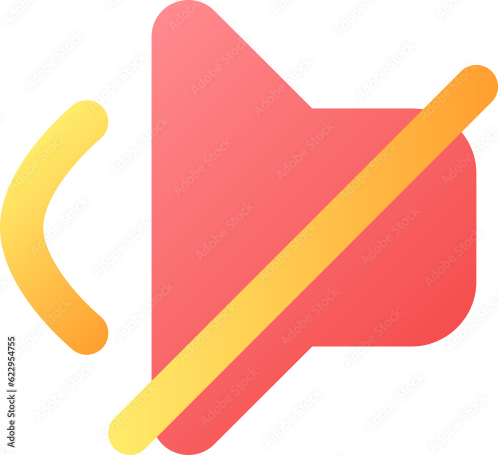 Mute sound pixel perfect flat gradient color ui icon. Silent mode. Smartphone ringtone off ...