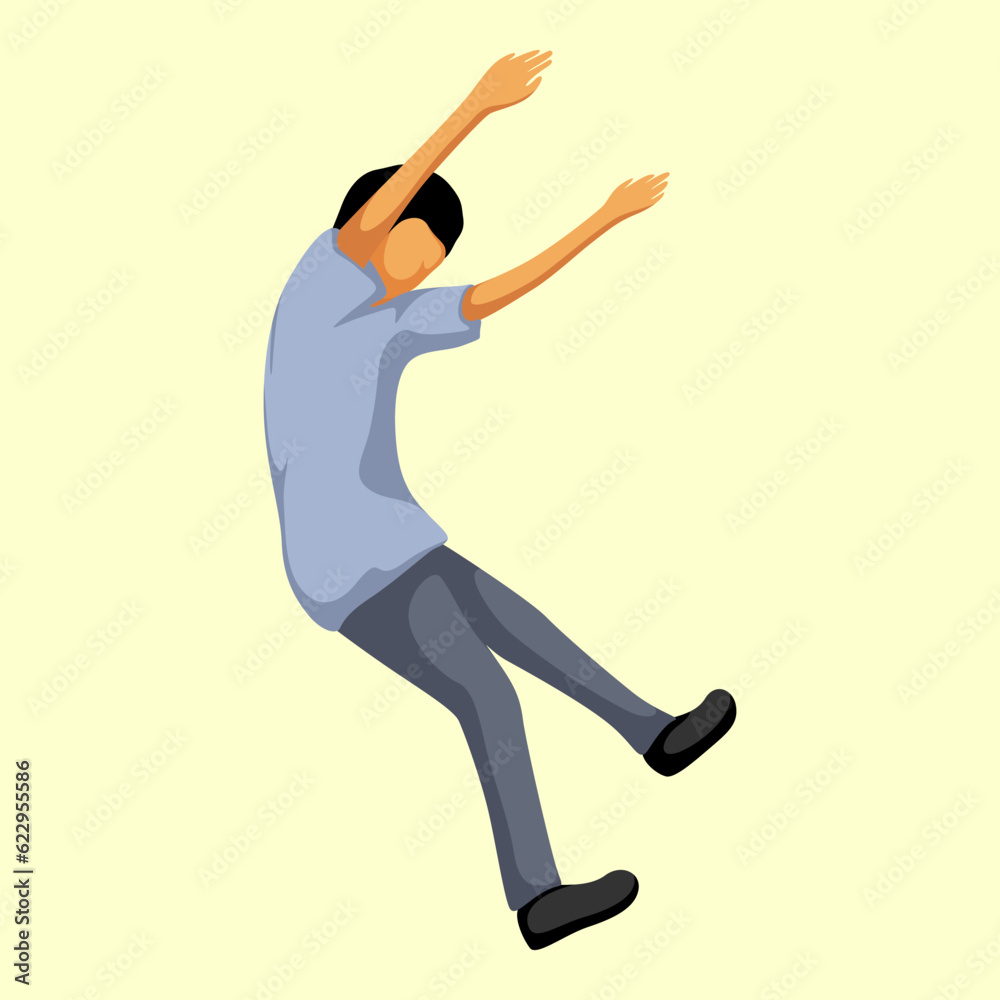 Simple illustration vector of a man jumped and going to fall down ...
