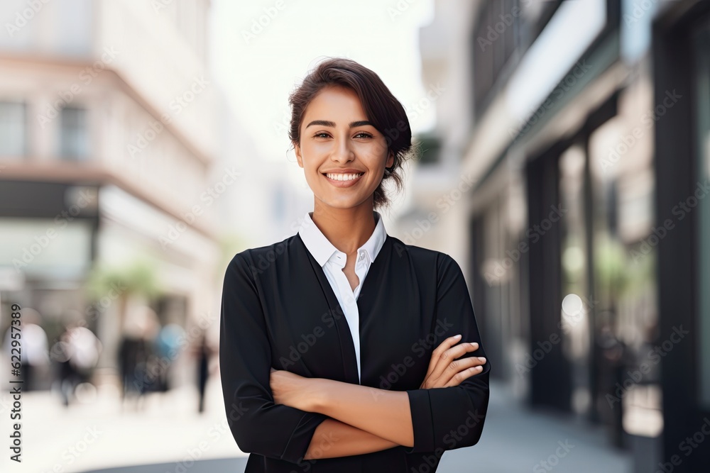 Young happy pretty smiling professional business woman, happy confident ...