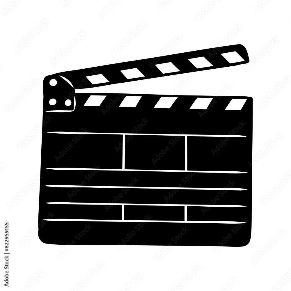 Linear clapper icon for the movie. A firecracker for filmmaking. Board ...