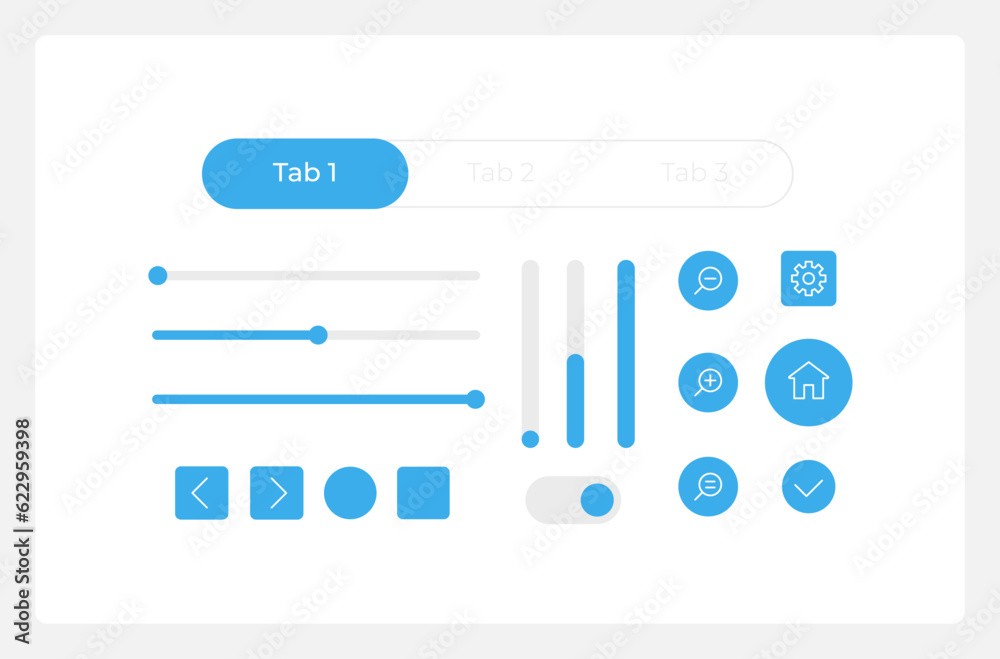 Manage Options Ui Elements Kit Setting Isolated Vector Components Flat Navigation Menus And