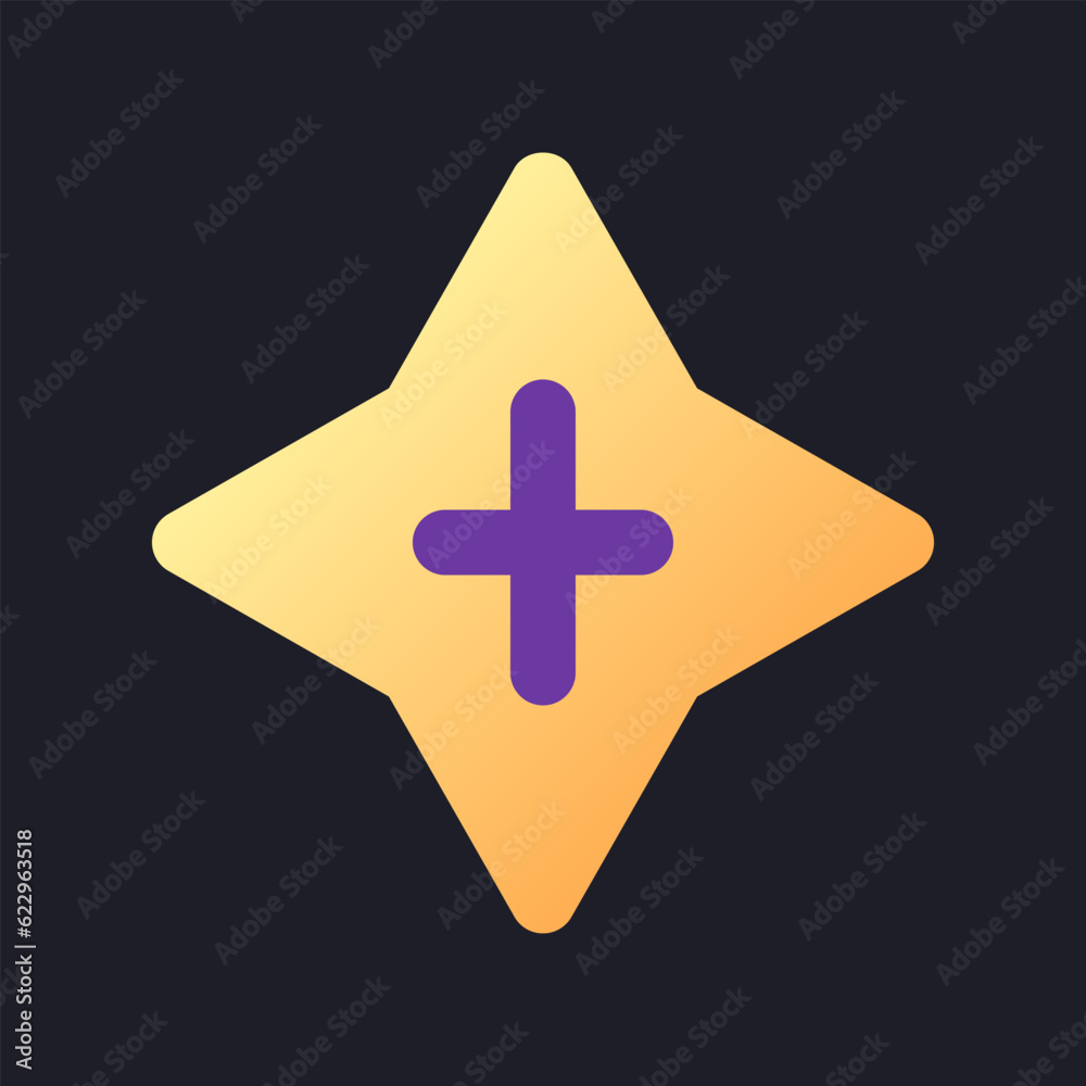 Blink transition flat gradient fill ui icon for dark theme. Video editing option. Visual effect ...