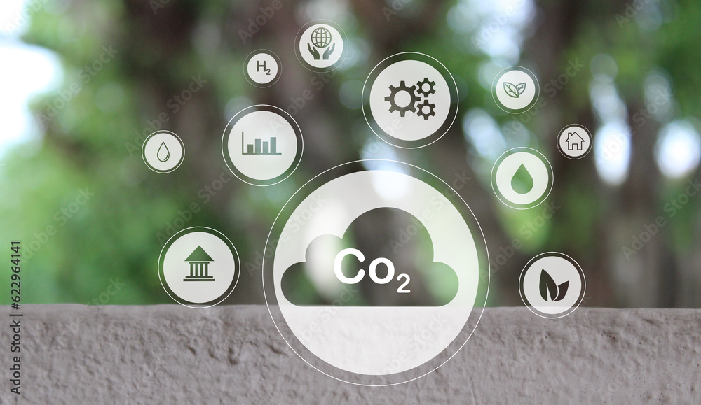 Reduce CO2 emission concept. Clean and friendly environment without ...