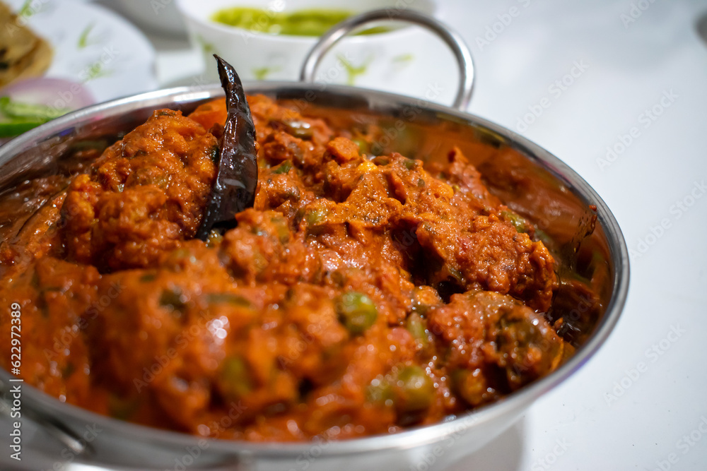 Delicious indian home cooked food served in plates and bowls. Paratha ...