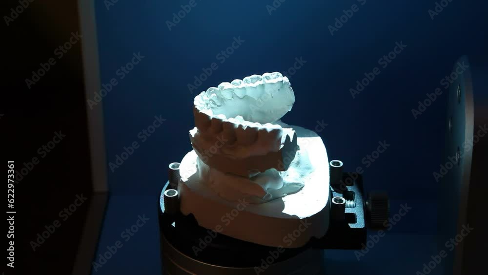 Scanning of the impression of the teeth for further printing on the ...