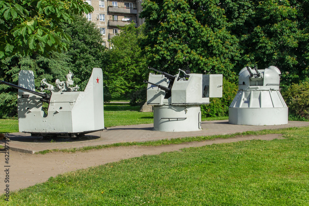 Exposition of weapons from Second World War in of Museum of World Ocean ...