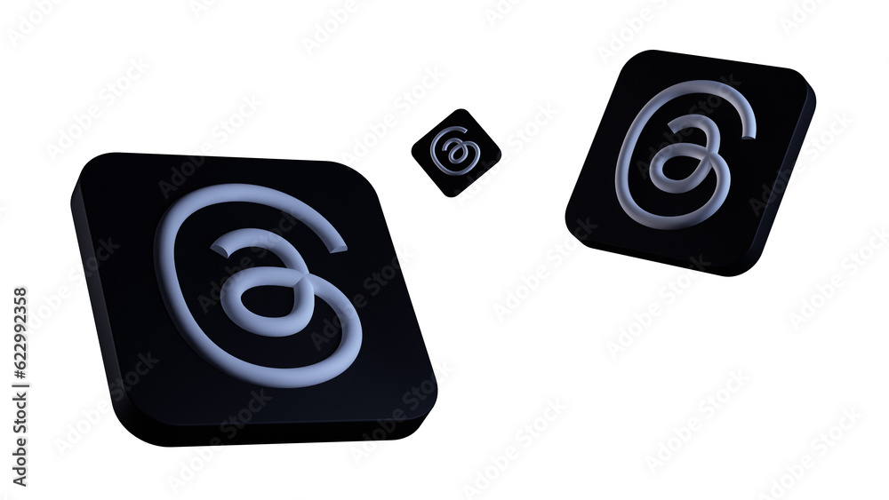 Threads. Logo Threads by Meta. Editorial image. 3d render, png image ...