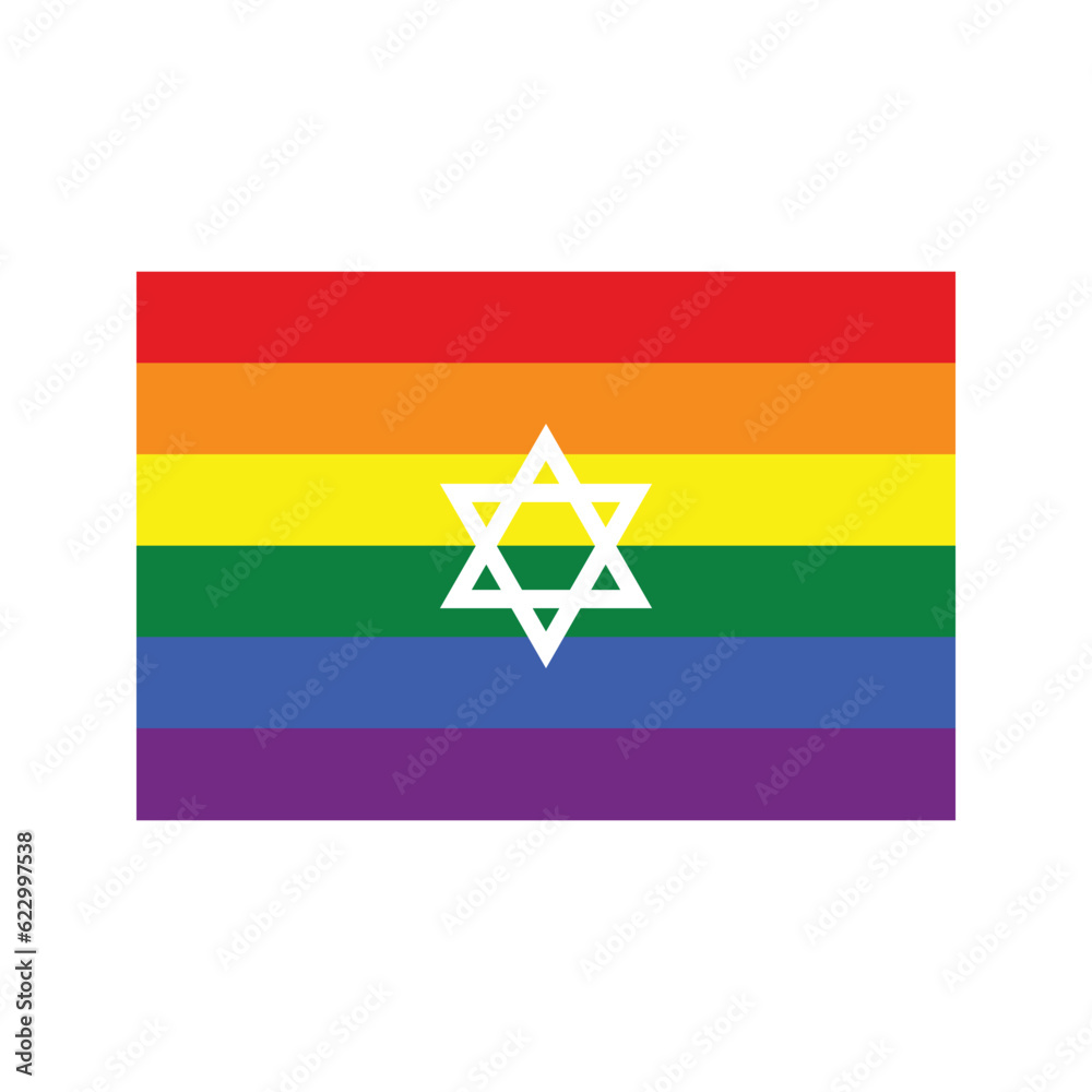Gay Jewish Pride Flag icon. LGBT Pride Month illustration LGBTQ ...