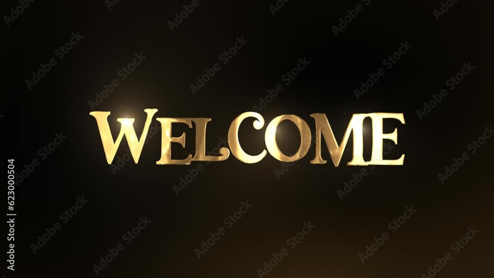 Golden Elegant Welcome Text Animation. welcome animation sign in gold ...