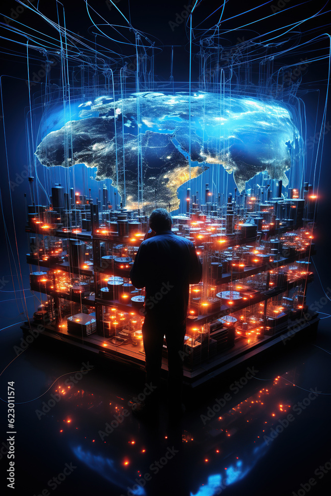 Global Network And Connection Technology Concept With City Background World Network With Nodes