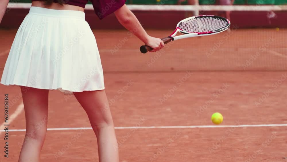 body part of a teenager playing tennis with a racket in hand สต็อก ...
