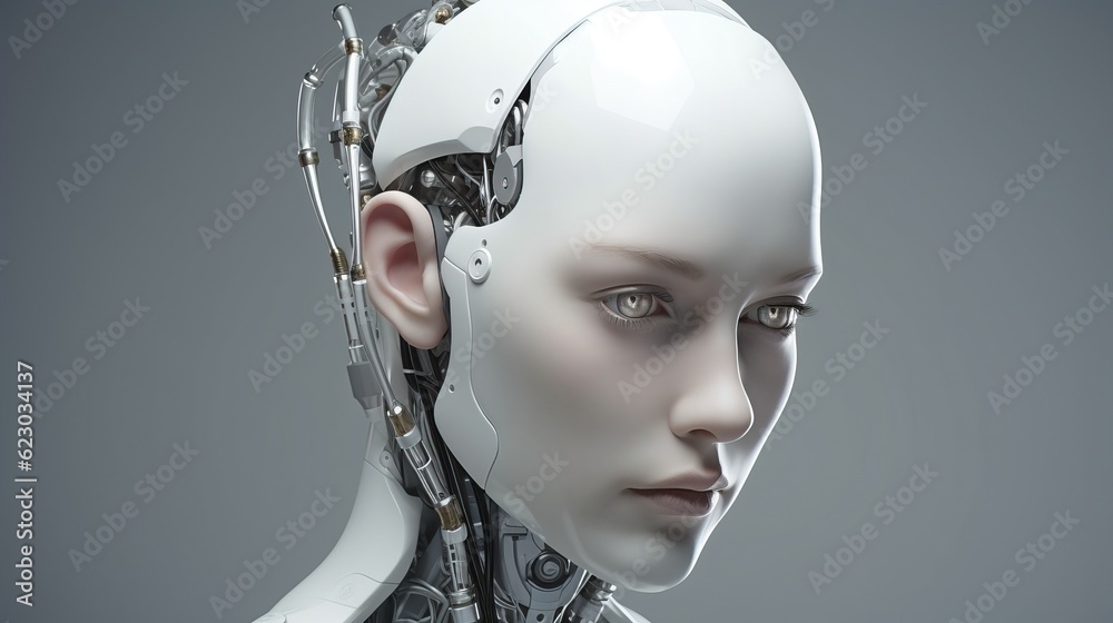A visually representation of an ultra - realistic robot human-like work ...