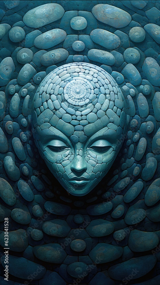 Alien female face with extraterrestrial surreal hybrid mix of Zeta ...