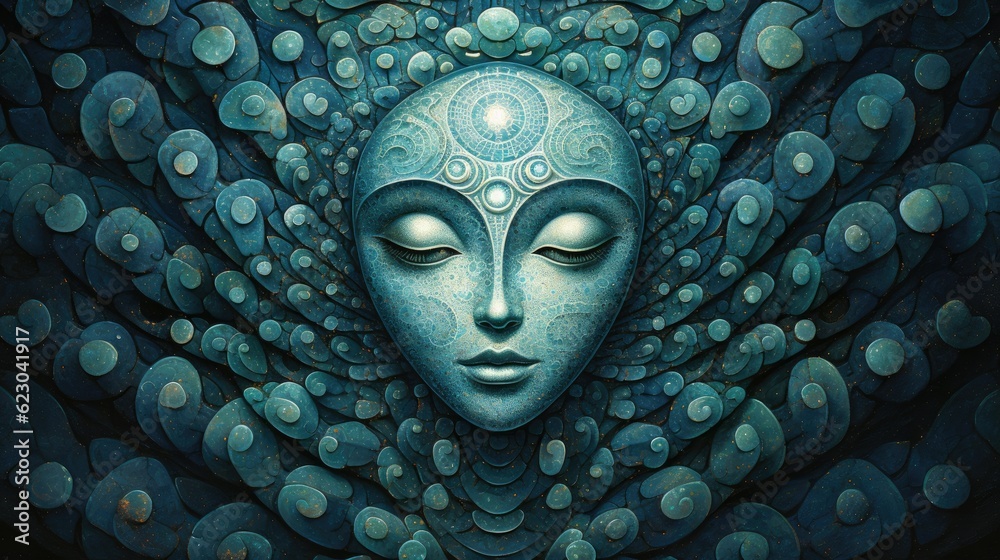 Alien female face with extraterrestrial surreal hybrid mix of Zeta ...