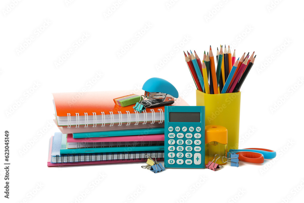 PNG,different school supplies, isolated on white background Stock ...