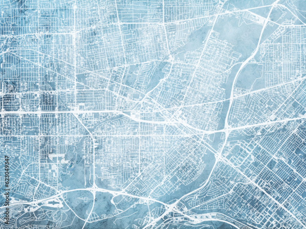 Illustration of a map of the city of El Monte California in the United ...