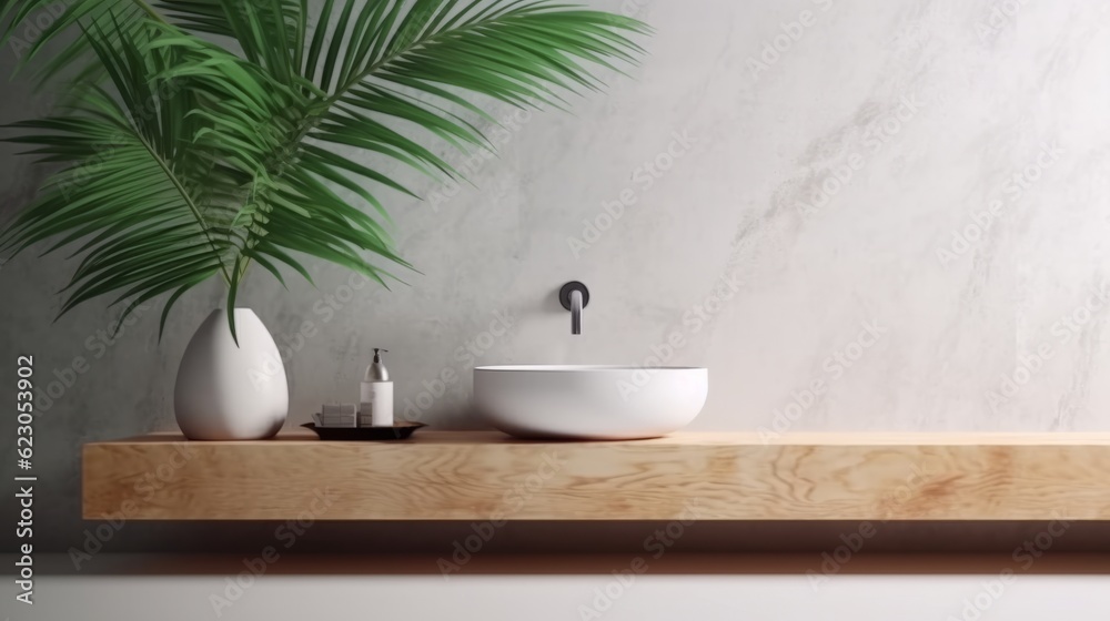 close up restroom counter lavatory top clean white stone wall with ...