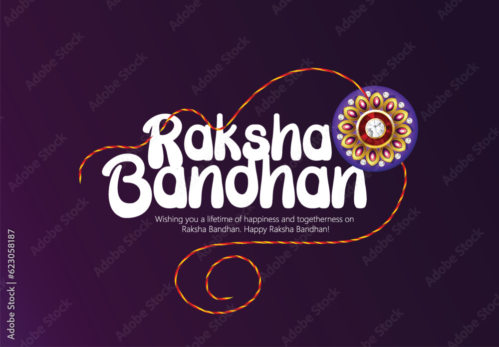 Happy Raksha Bandhan with Text, Typography decorative Rakhi for Raksha ...