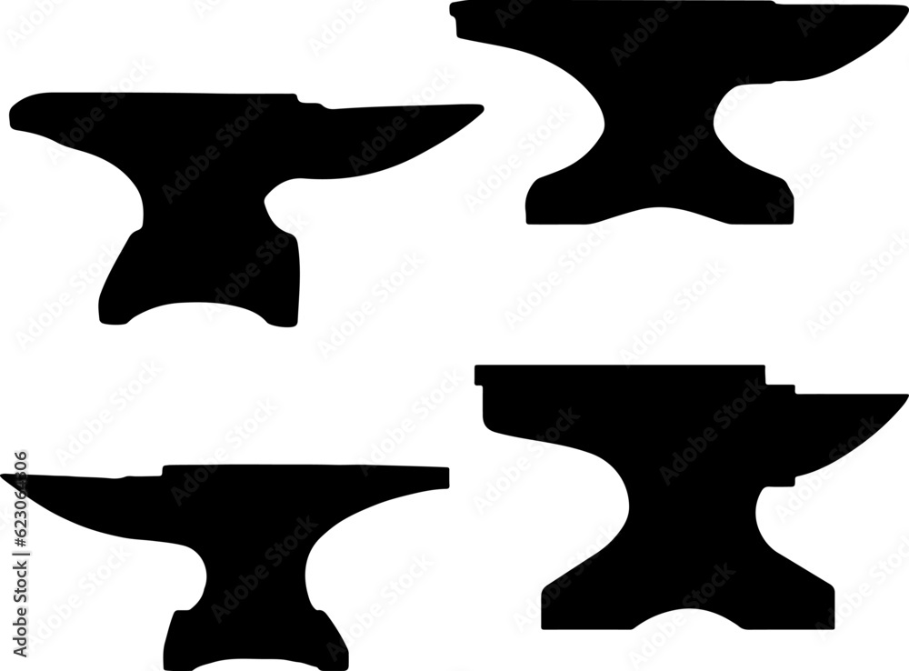 Anvil Silhouette Vector Art on White Background Stock Vector | Adobe Stock
