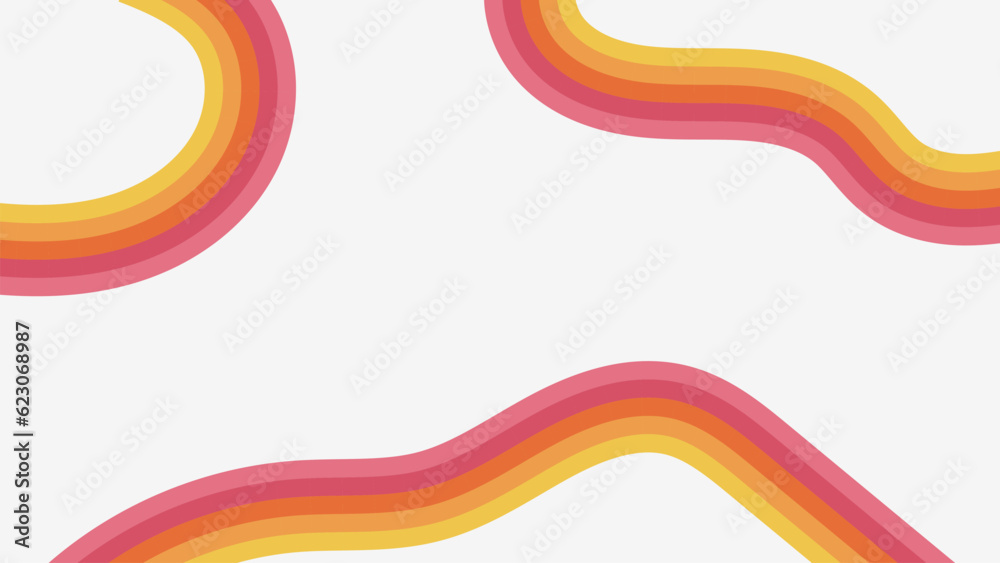 Abstract vector groovy background with copy space and pink and yellow ...