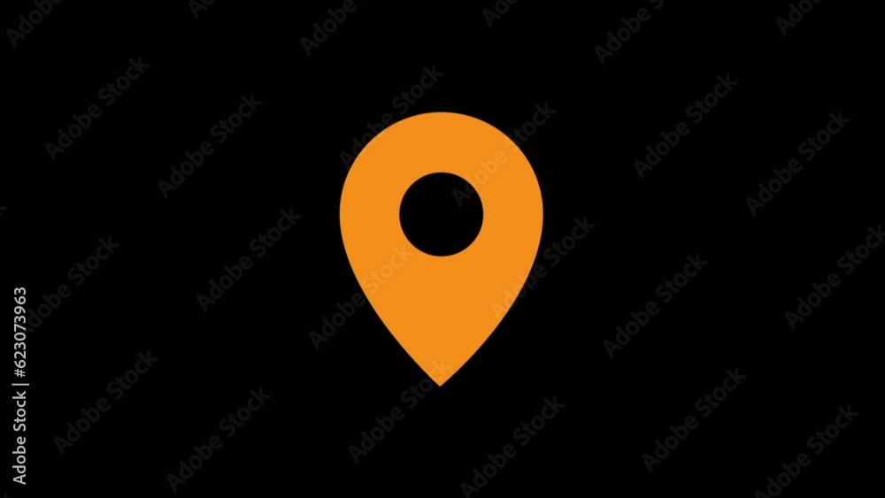 map HUD pin animation concept.4k motion animation. destination pin and ...