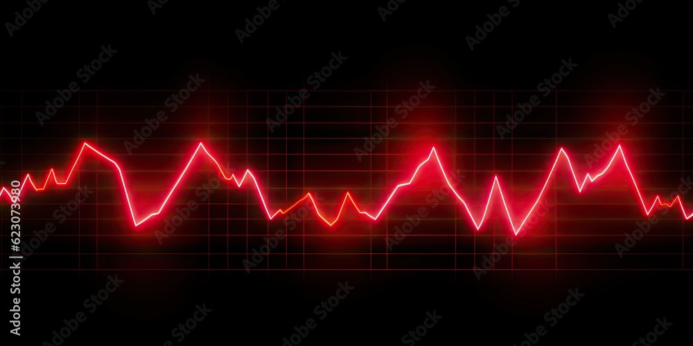 Heartbeat monitor wave with red line on black background Generative AI ...