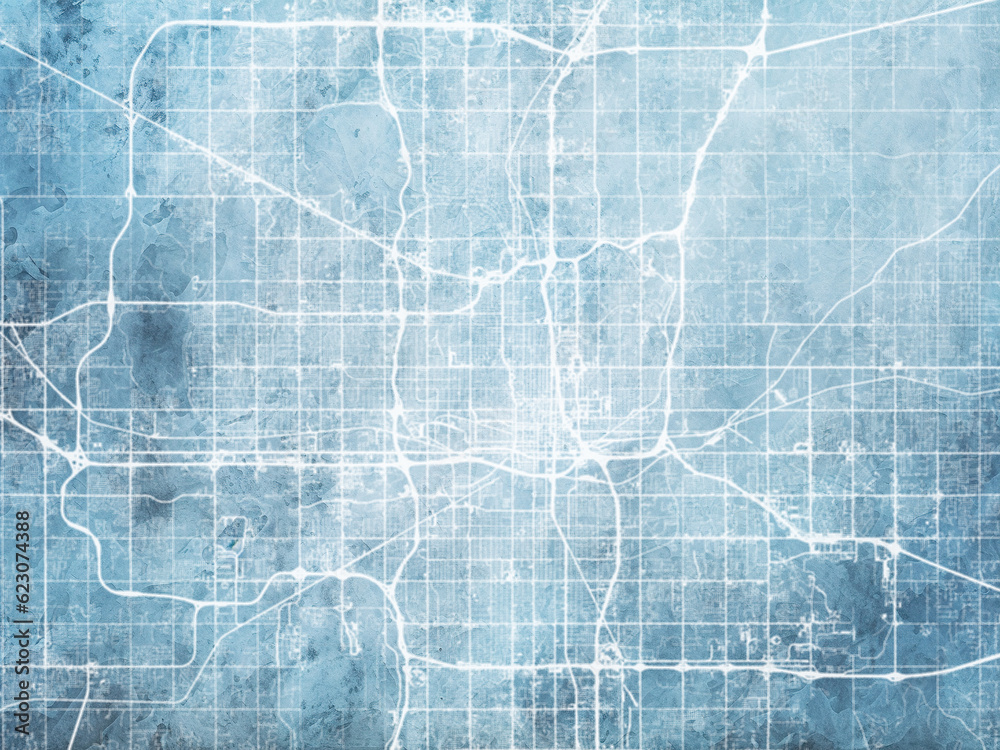 Illustration of a map of the city of Oklahoma City Metro Oklahoma in ...