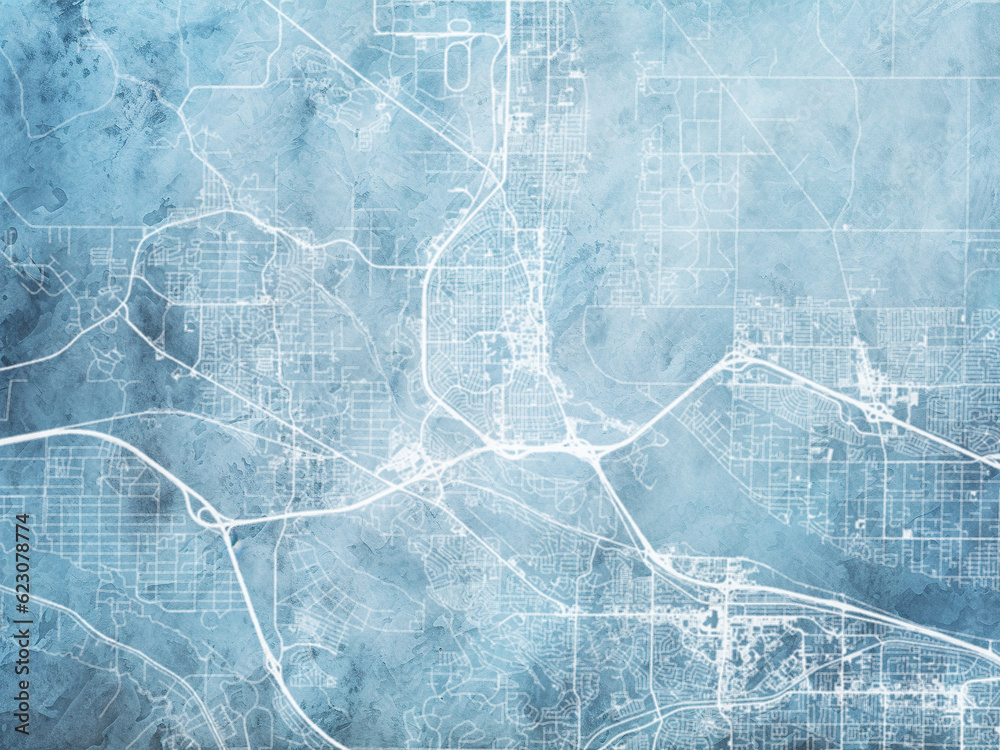 Illustration of a map of the city of Richland Washington in the United ...