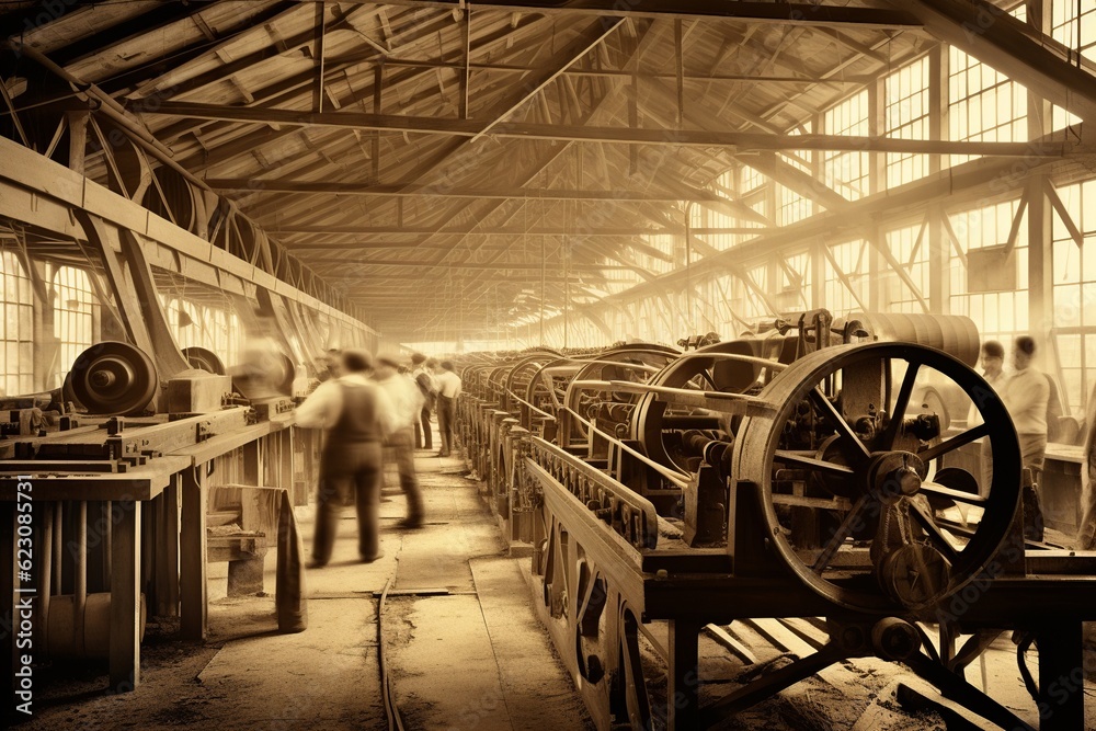 Poster Echoes of the Industrial Revolution: 18th-century Cotton Mill ...