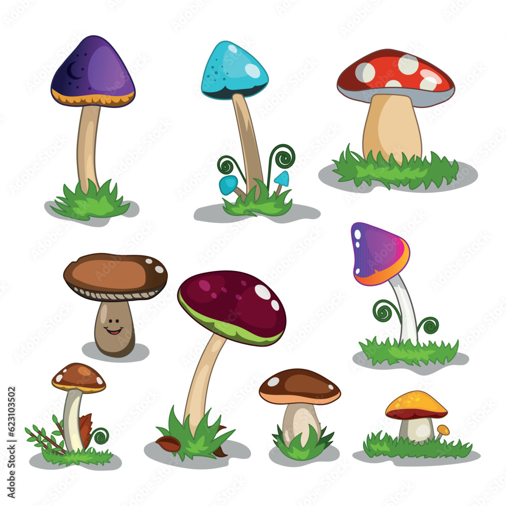 Colorful Animated Mushrooms