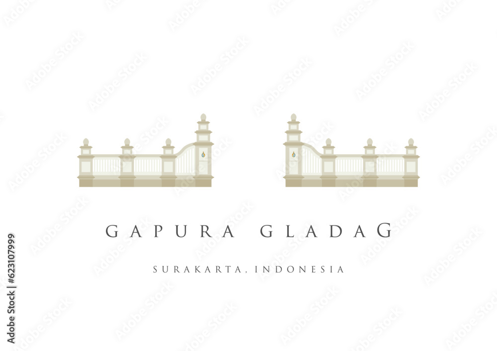 Gapura gladag of kraton surakarta Vector illustration. royal entrance ...