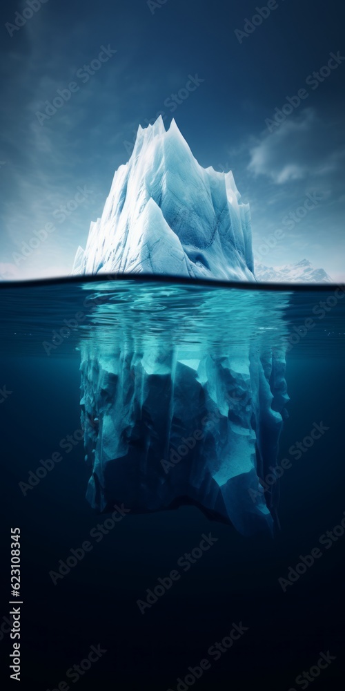 iceberg in polar regions, Iceberg on the Waterline, Captured in the ...